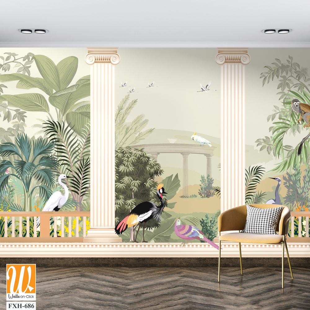 Ancient Greek Garden Wallpaper. Greek Forest Landscape Wall Mural. Gre ...